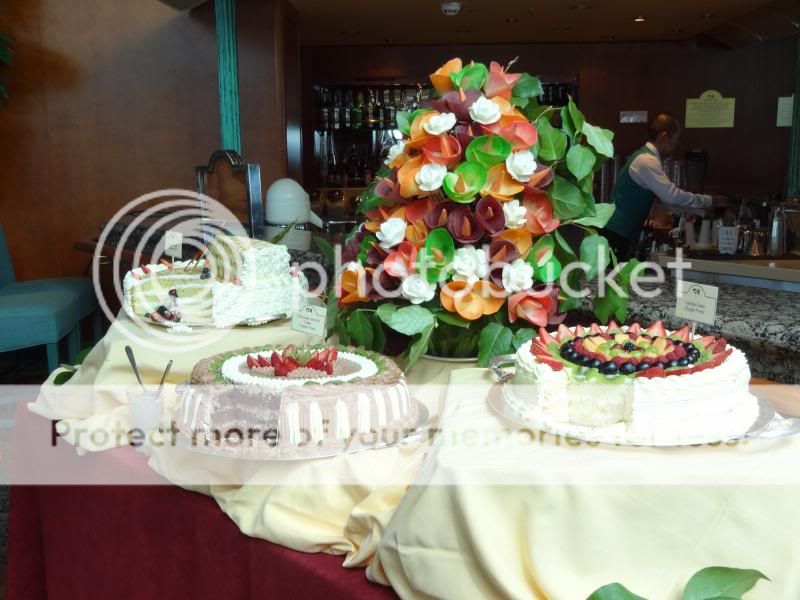 gala buffet with ice sculptures and massive dessert display on Princess ...